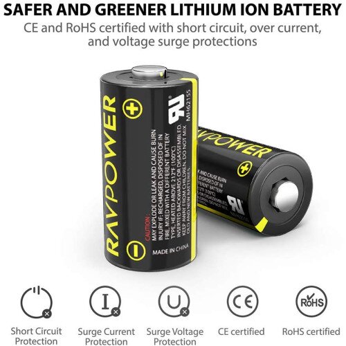Order RAVPower CR123A 3V Lithium Battery - RP-BC001 - Black Worldwide ...