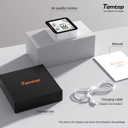 Order Temtop M10+ 6-in-1 CO2, PM2.5, VOC Detection, Air Quality Monitor ...